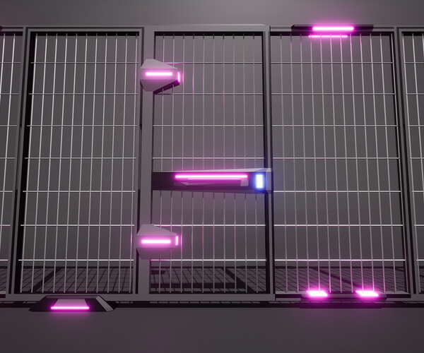 ArtStation - Sci-Fi Lowpoly Fence Pack | Game Assets