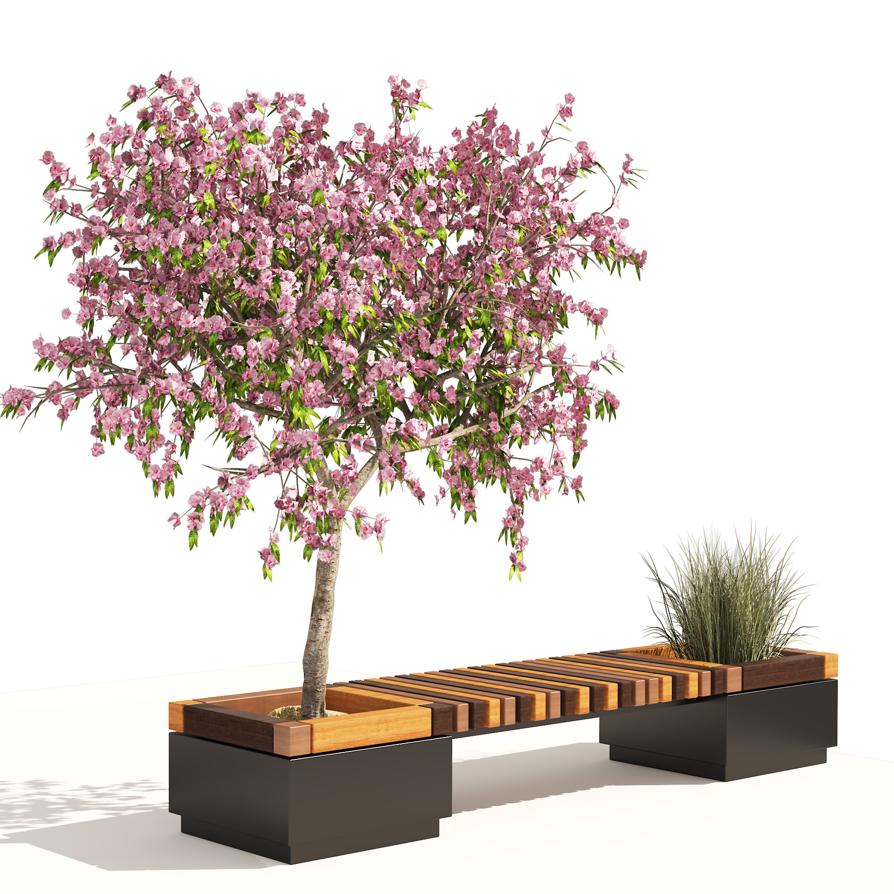 ArtStation - Outdoor Bench with flowering tree pot | Resources