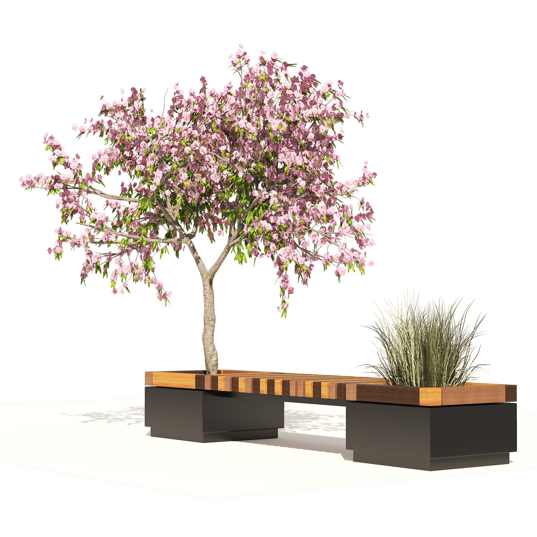ArtStation - Outdoor Bench with flowering tree pot | Resources