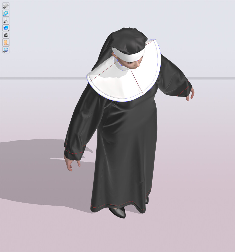 ArtStation - Nun suit Marvelous designer project 3D model girl female ...