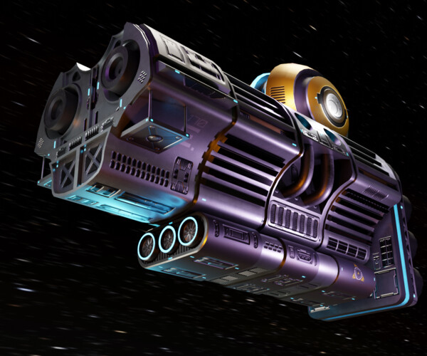 ArtStation - Galactic Core spaceship low-poly | Game Assets