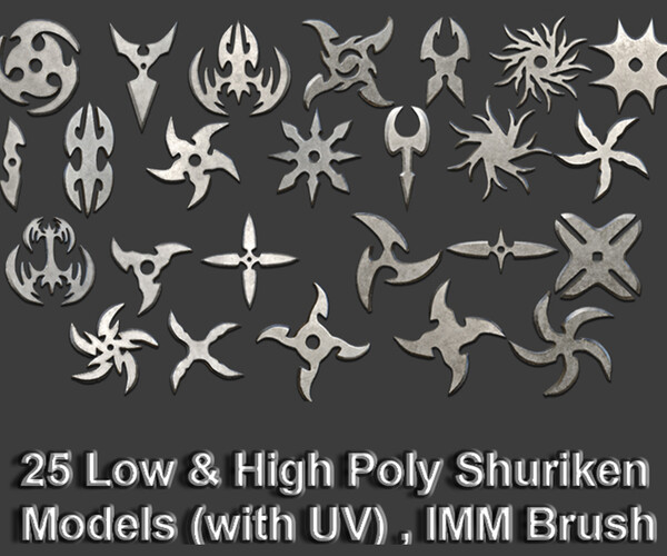 ArtStation - 25 Shuriken Models Lowpoly and Highpoly (with UV) , IMM ...