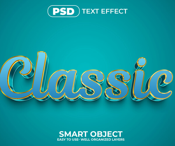 ArtStation - 3D Classic PSD fully editable text effect. Layer style PSD ...
