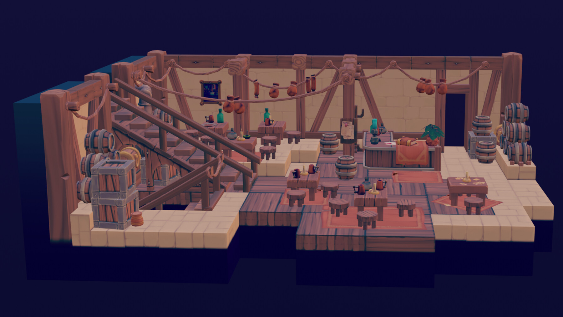 ArtStation - CARTOON HOUSE INTERIOR LOW POLY | Game Assets