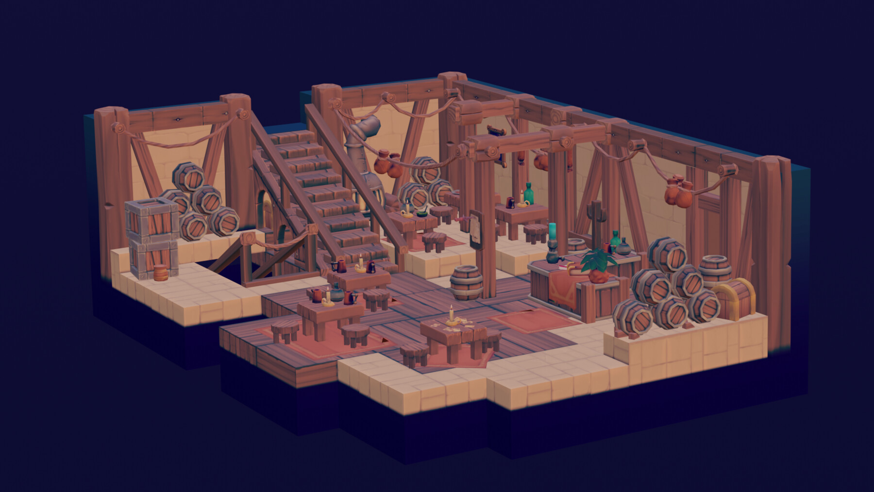 ArtStation - CARTOON HOUSE INTERIOR LOW POLY | Game Assets