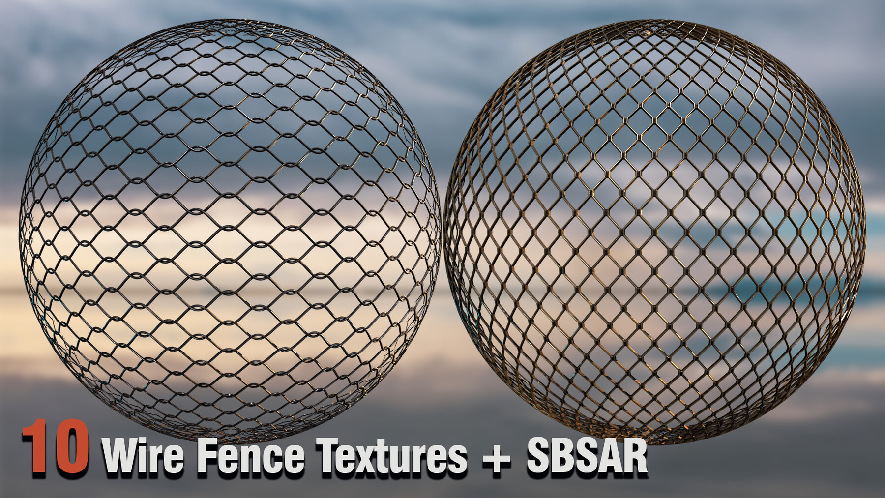 ArtStation - 10 Wire Fence Textures + .SBSAR | Resources