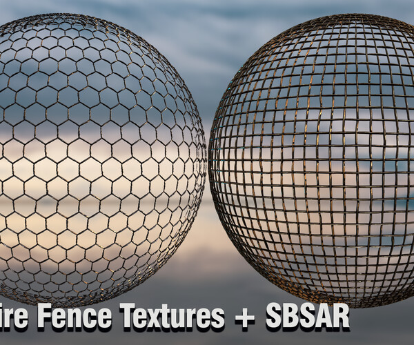 ArtStation - 10 Wire Fence Textures + .SBSAR | Resources