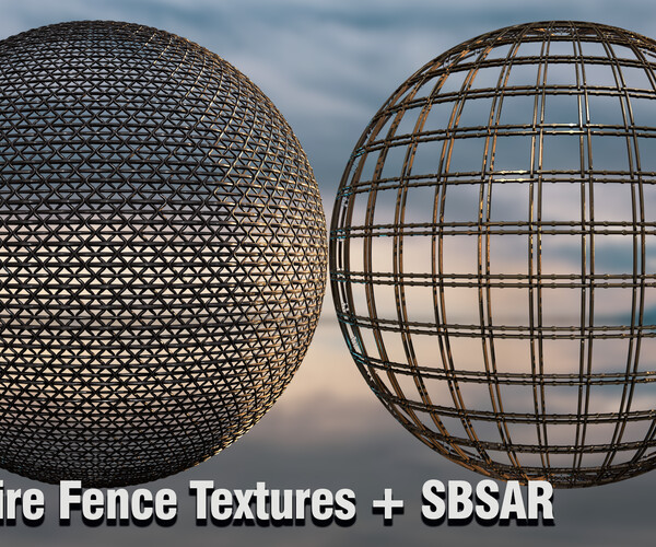 ArtStation - 10 Wire Fence Textures + .SBSAR | Resources