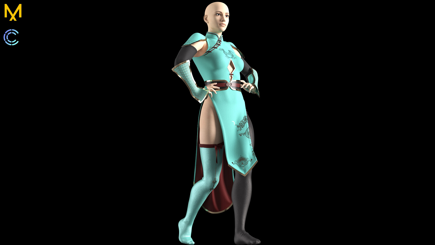 ArtStation - FEMALE CHINESE FIGHTER DRESS. Marvelous Designer, Clo 3D ...