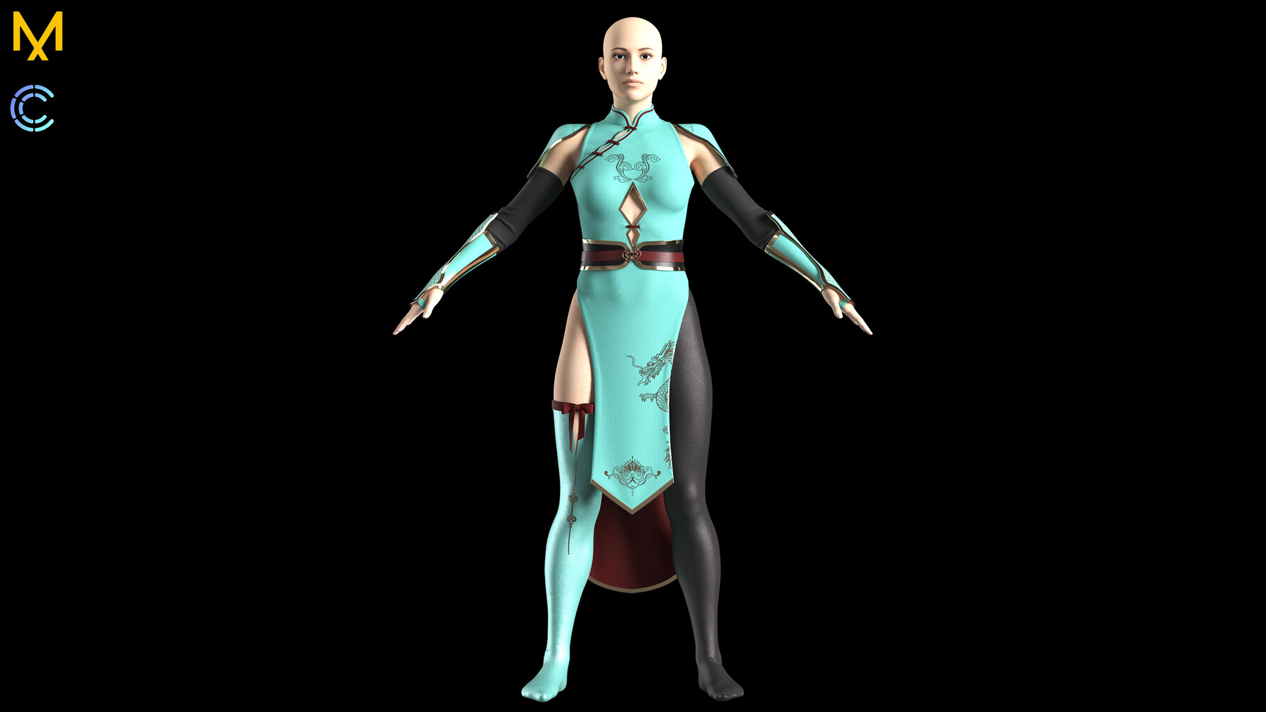 ArtStation - FEMALE CHINESE FIGHTER DRESS. Marvelous Designer, Clo 3D ...