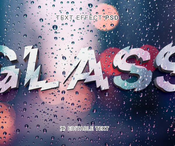 ArtStation - 3D Glass PSD fully editable text effect. Layer style PSD ...