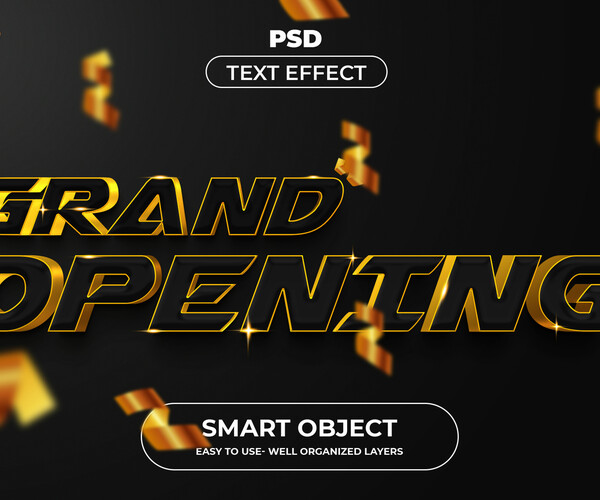 ArtStation - 3D Grand Opening PSD fully editable text effect. Layer ...