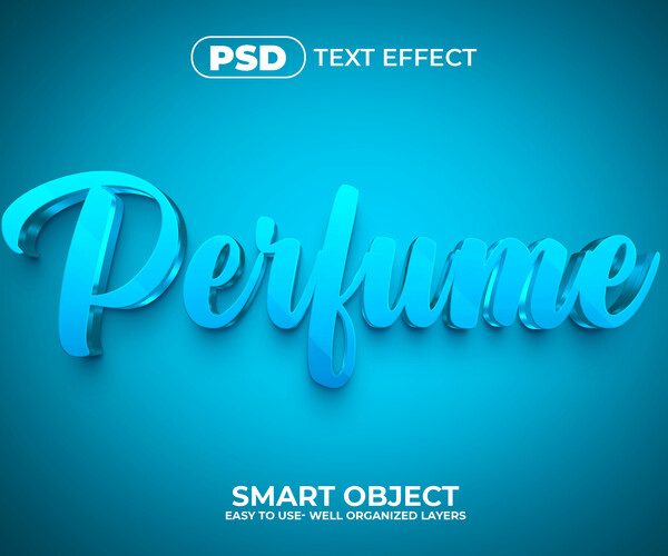ArtStation - 3D Perfume PSD fully editable text effect. Layer style PSD ...
