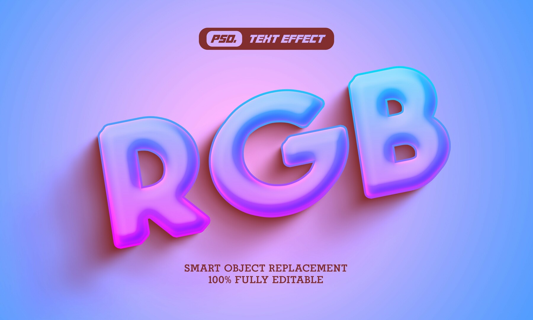 ArtStation - 3D RGB PSD fully editable text effect. Layer style PSD ...