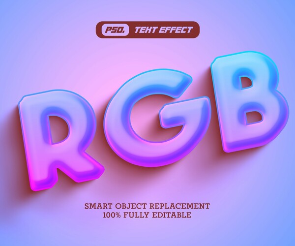 ArtStation - 3D RGB PSD fully editable text effect. Layer style PSD ...