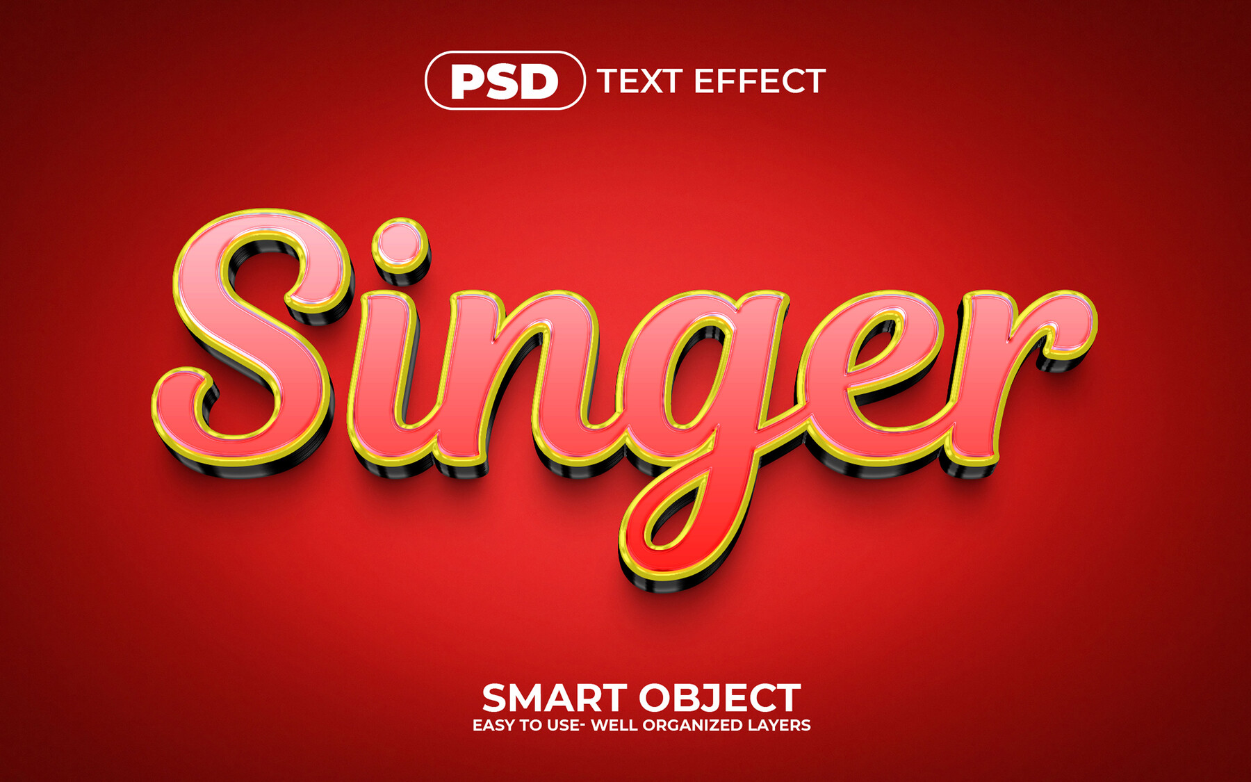 ArtStation - 3D Singer PSD fully editable text effect. Layer style PSD ...