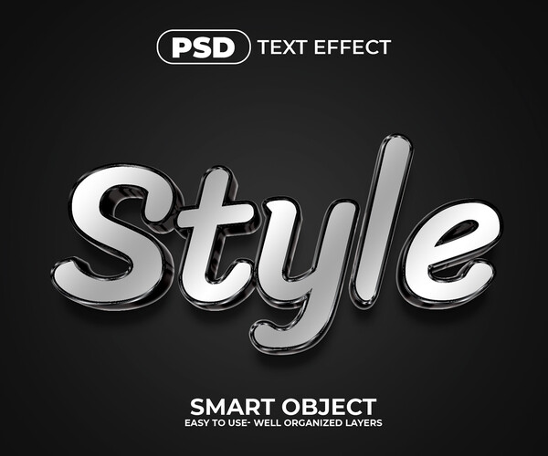 ArtStation - 3D Style PSD fully editable text effect. Layer style PSD ...