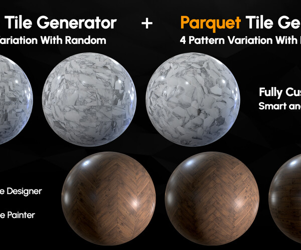 ArtStation - 15 Marble and Parquet Tile Generator Pattern - Substance Designer , Painter | Resources