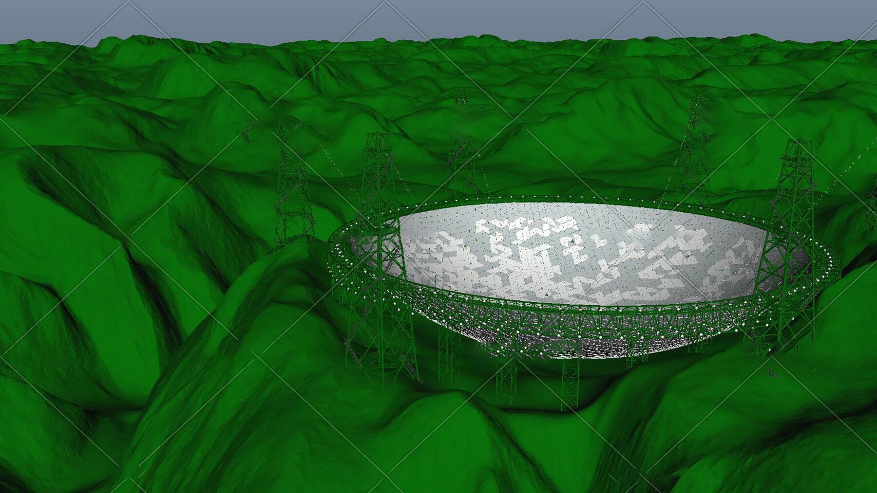 ArtStation - Night Fast radio telescope moutain landscape | Resources