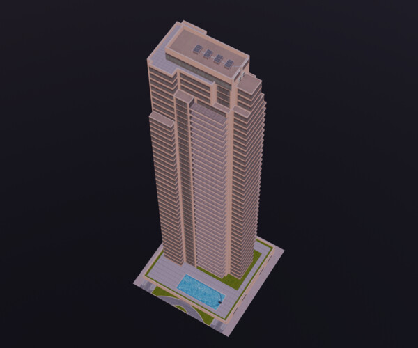 ArtStation - HIGH RISE BUILDING GAME READY LOW POLY | Game Assets