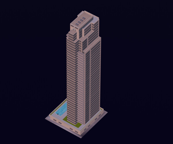 ArtStation - HIGH RISE BUILDING GAME READY LOW POLY | Game Assets