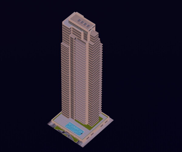 ArtStation - HIGH RISE BUILDING GAME READY LOW POLY | Game Assets