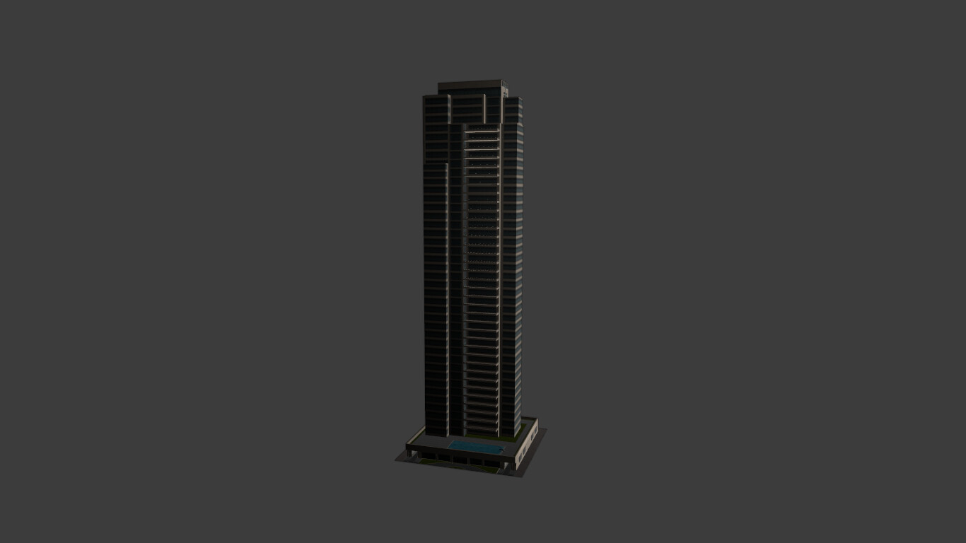 ArtStation - HIGH RISE BUILDING GAME READY LOW POLY | Game Assets