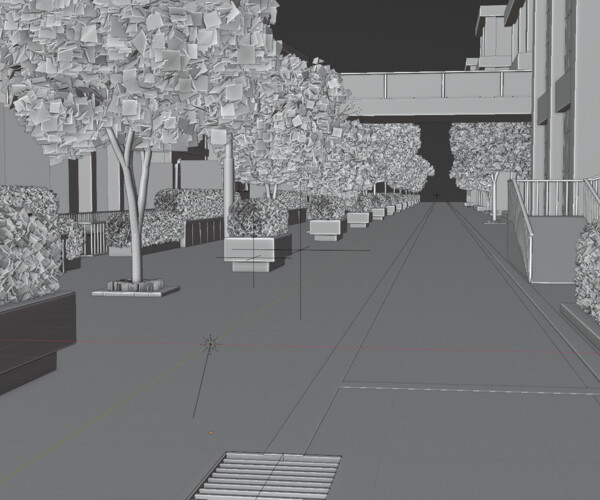 ArtStation - Blender Anime street background environment | Resources