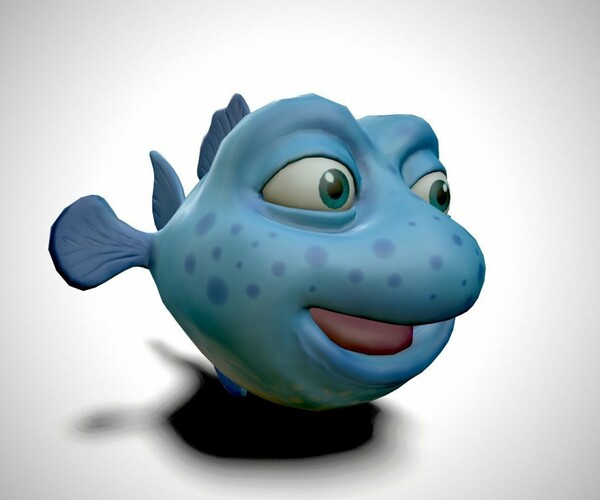 ArtStation - blue cartoon fish | Game Assets