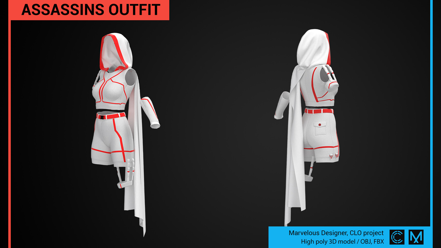 ArtStation - Assassins outfit - Marvelous Designer, CLO project ...
