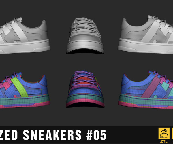 ArtStation - Stylized sneakers #05 basemesh (ZTL + OBJ + FBX + BLEND ...