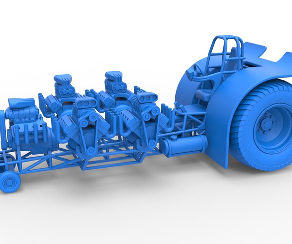 ArtStation - 3D printable Diecast Pulling tractor with 5 engines V8 ...