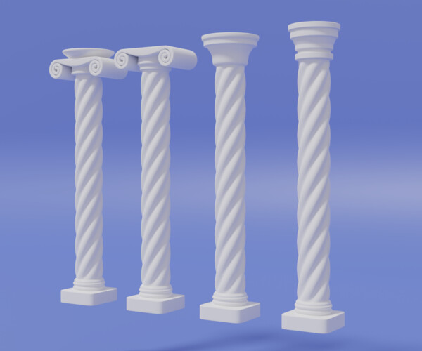 ArtStation - Greek and Roman Twisted Columns 3D model | Resources
