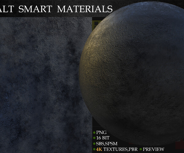 ArtStation - 10 ASPHALT SMART MATERIALS-VOL 1 | Game Assets