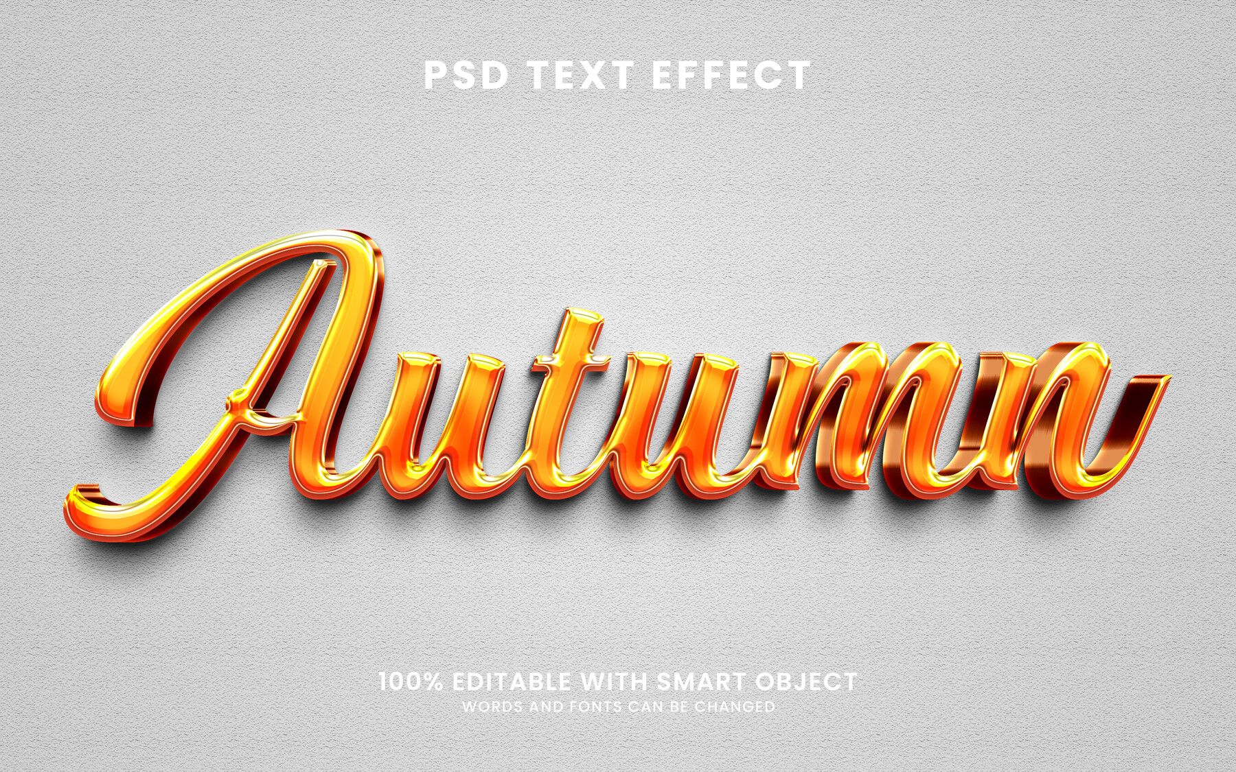 ArtStation - 3D Autumn PSD fully editable text effect. Layer style PSD mockup template. | Artworks
