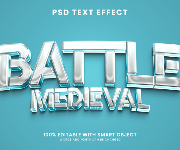 ArtStation - 3D Battle Medieval PSD fully editable text effect. Layer ...