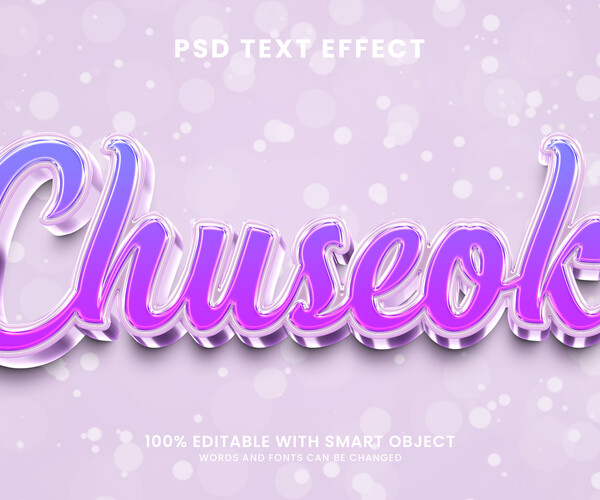 ArtStation - 3D Chuseok PSD fully editable text effect. Layer style PSD ...