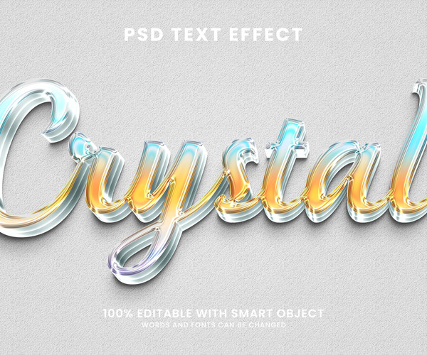 ArtStation - 3D Crystal PSD fully editable text effect. Layer style PSD ...