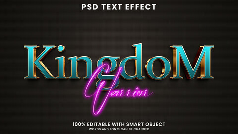 ArtStation - 3D Kingdom PSD fully editable text effect. Layer style PSD ...
