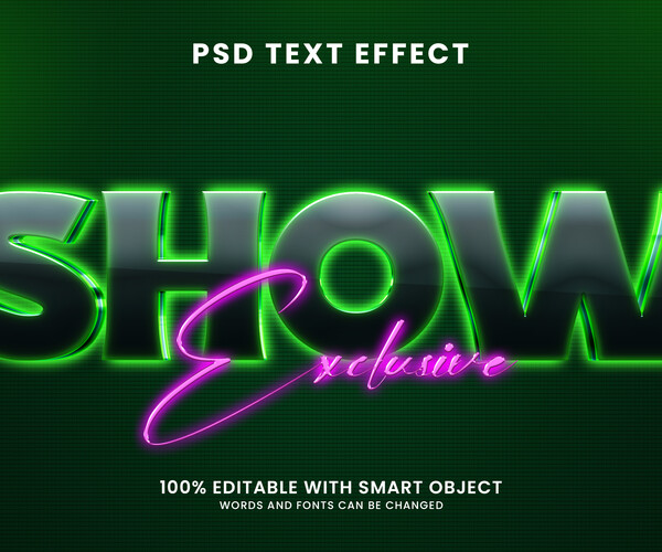 ArtStation - 3D Show PSD fully editable text effect. Layer style PSD ...