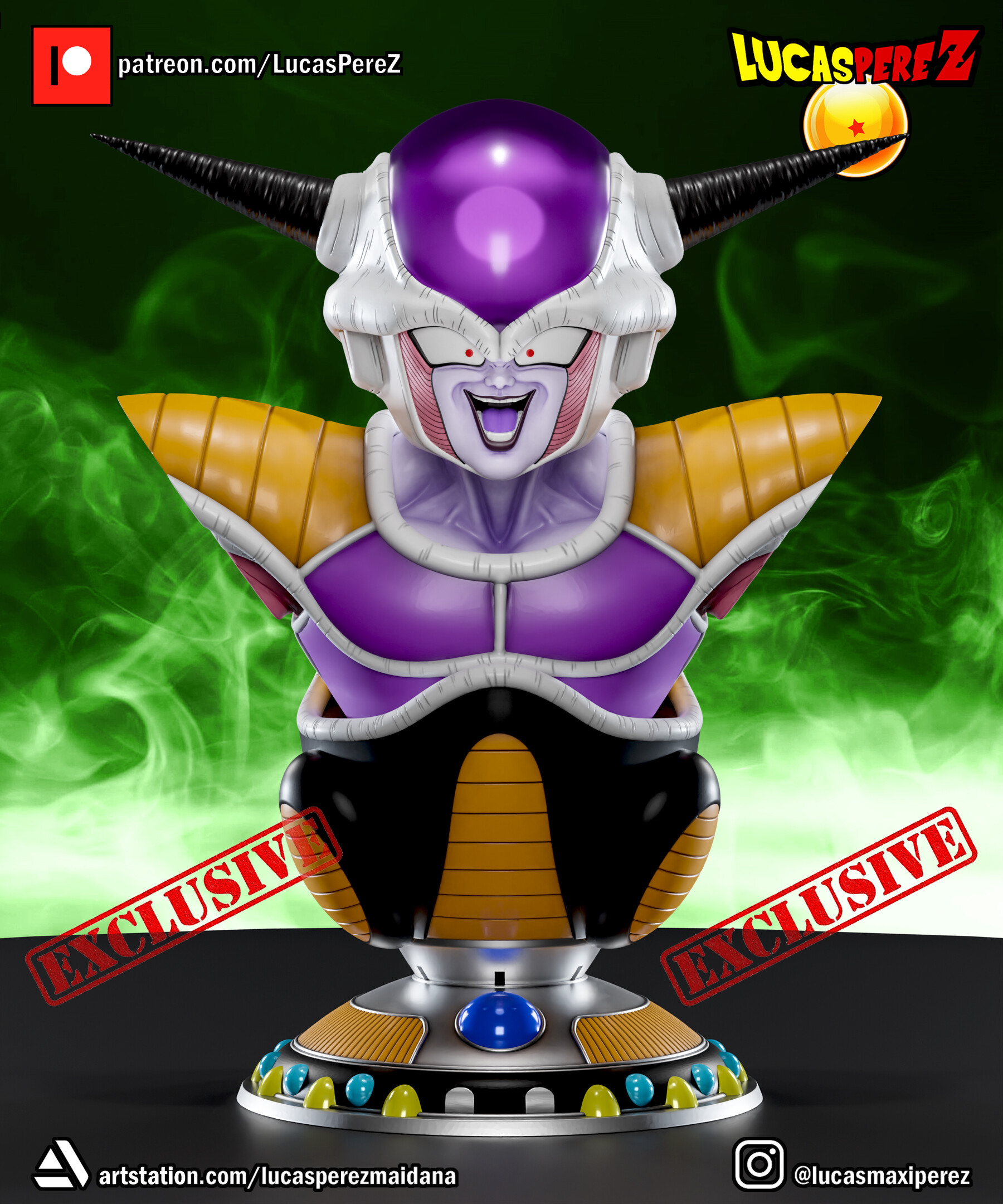 ArtStation - BUST 3D FRIEZA - DRAGON BALL | Resources