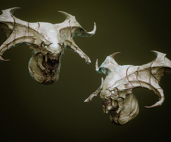 ArtStation - DEMON part 1: 52 Heads with Blendshapes | Brushes