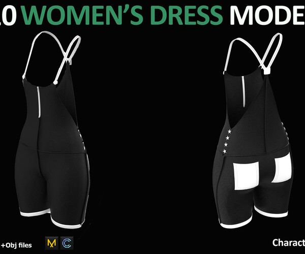 ArtStation - 10 WOMEN’S DRESS MODEL / Marvelous Designer / Clo3D+ ZPRJ ...