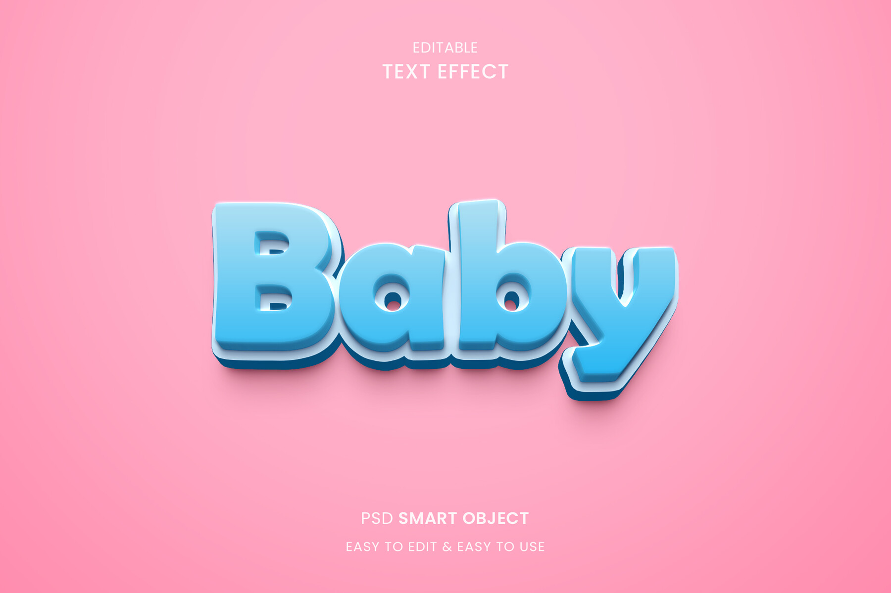 ArtStation - 3D Baby PSD fully editable text effect. Layer style PSD ...