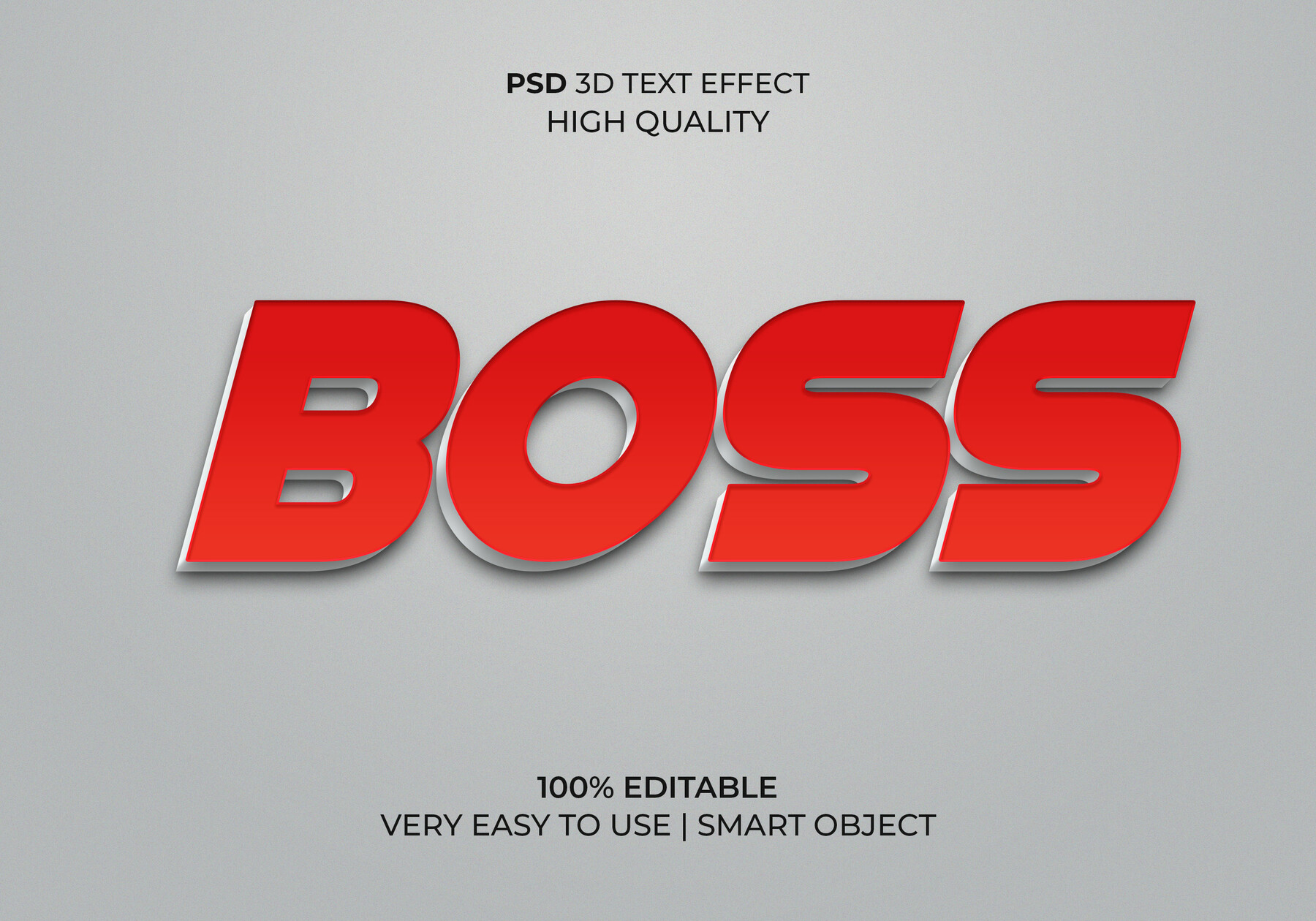 ArtStation - 3D Boss PSD fully editable text effect. Layer style PSD mockup template. | Artworks