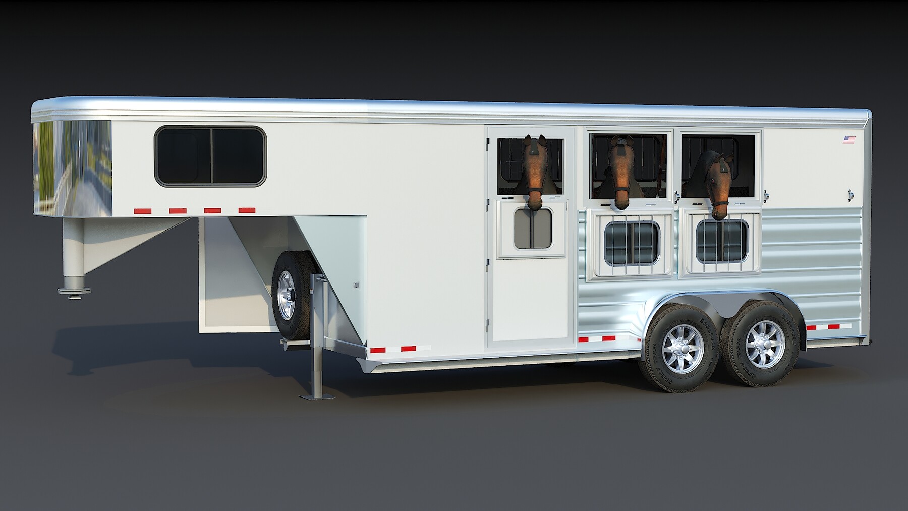 ArtStation - Gooseneck horse trailer. | Game Assets