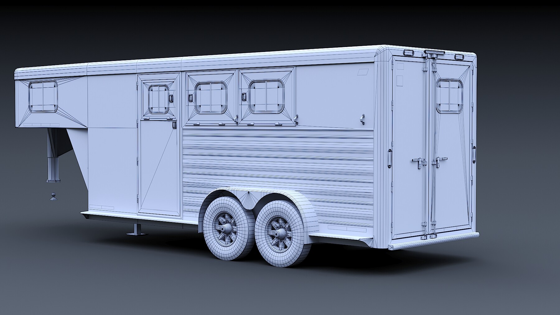 ArtStation - Gooseneck horse trailer. | Game Assets