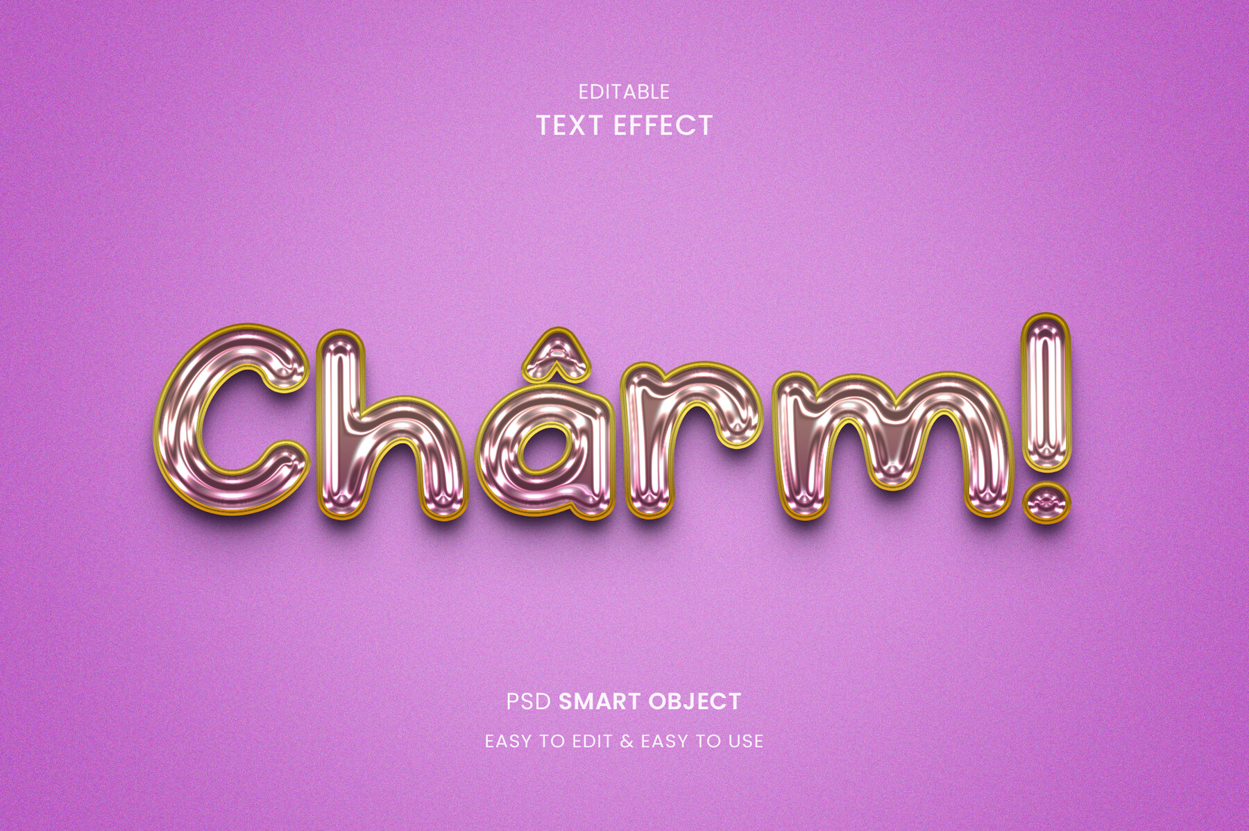 ArtStation - 3D Charm PSD fully editable text effect. Layer style PSD ...