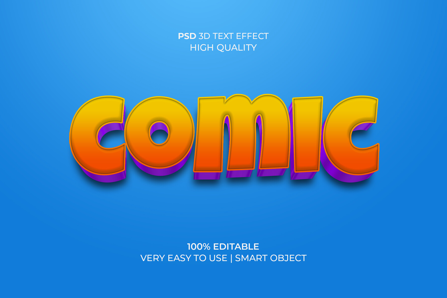 Artstation 3d Comic Psd Fully Editable Text Effect Layer Style Psd Mockup Template Artworks