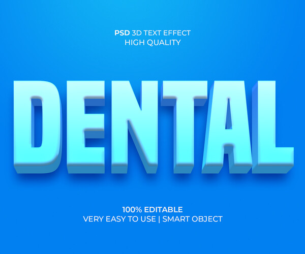 ArtStation - 3D Dental PSD fully editable text effect. Layer style PSD ...